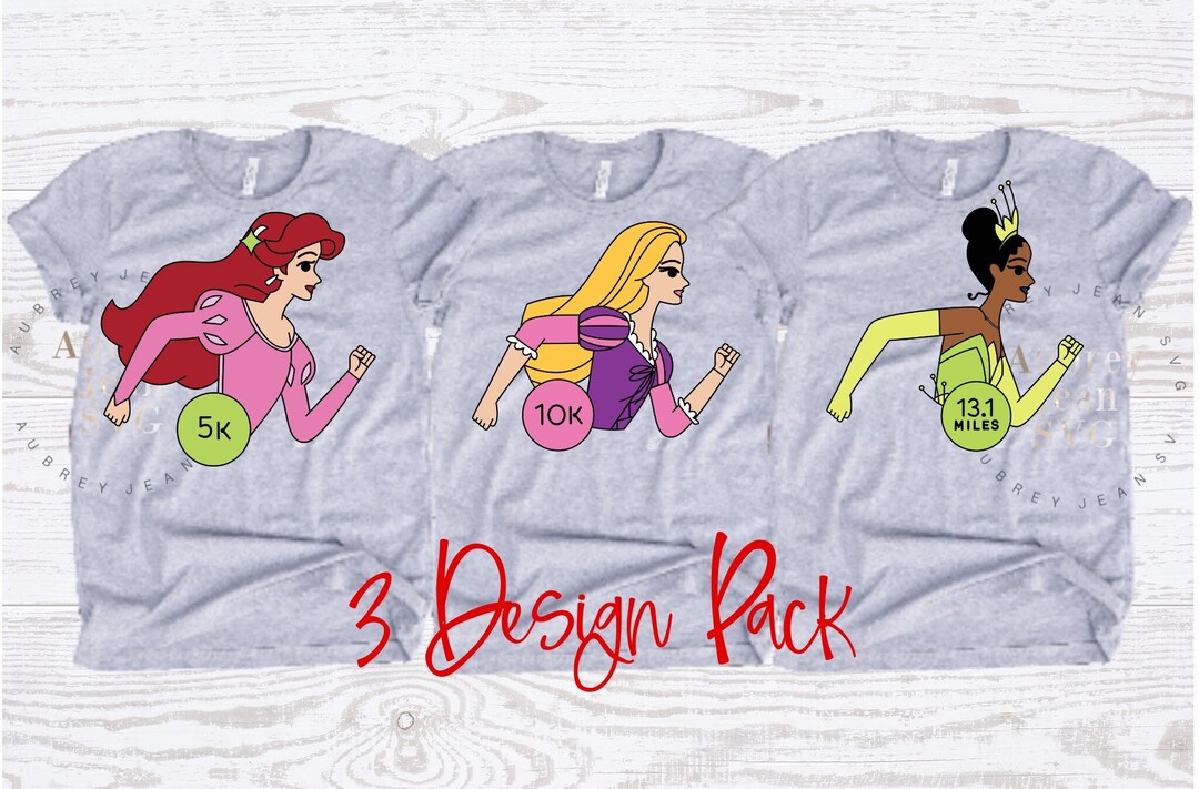 Rundisney Princess Half Marathon 3 Design Pack SVG PNG Sublimation ...