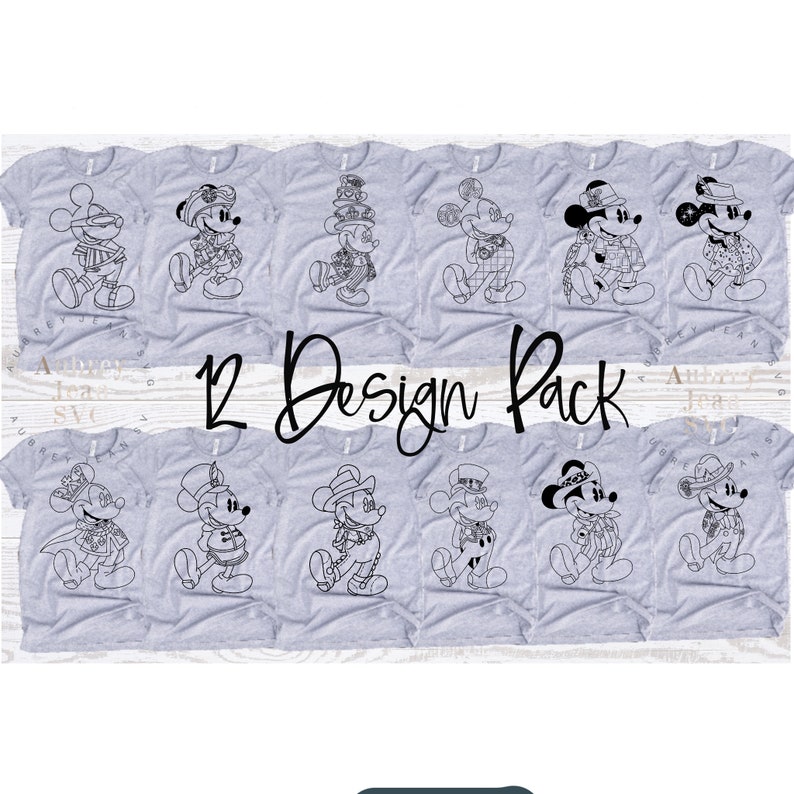 Main Attraction Mickey 12 Design Pack SVG PNG DXF - Etsy