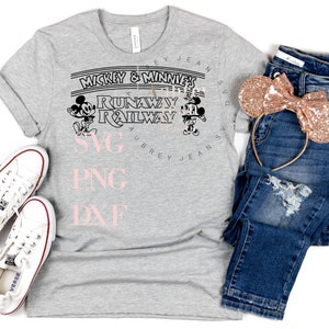 Mickey and Minnie Runaway Railway Design *SVG* PNG Sublimation *cricut ...