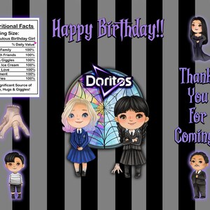 Wednesday Theme Party Favors Template Chip Bag Template Chip Bag ...