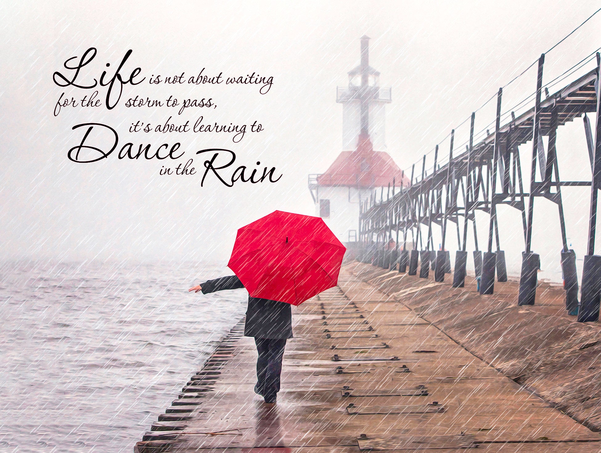 Life is Not About Waiting for the Storm to Pass It's | Etsy