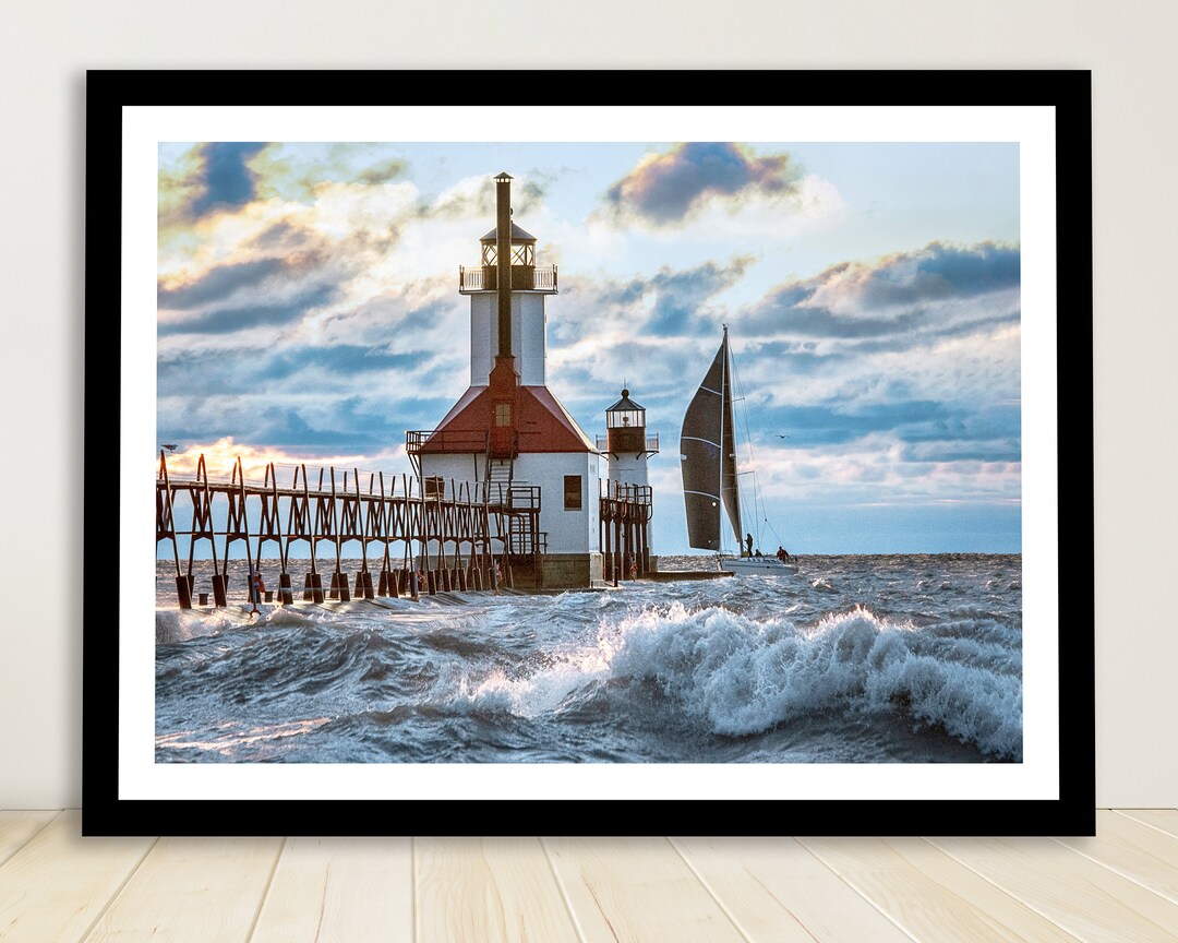 St. Joseph, Michigan Lighthouse Sailboat Photography, Tiscornia Beach ...