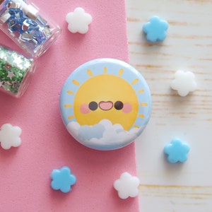 Cute Sun Button, Kawaii Summer Badge Button, Summer Pinback Buttons - Etsy