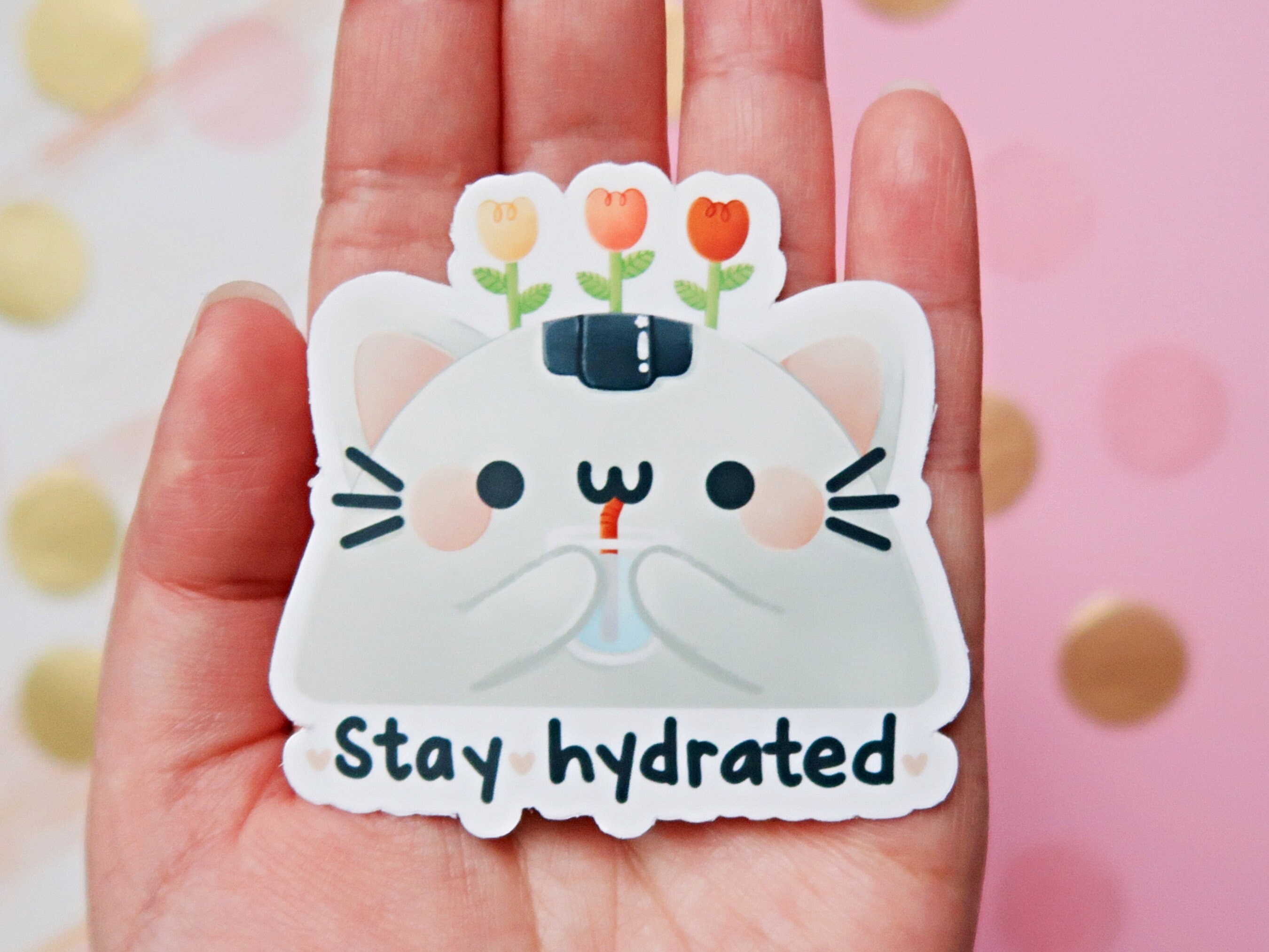 Cute Cat Sticker Kawaii Animal Stickers Neko Stationery | Etsy