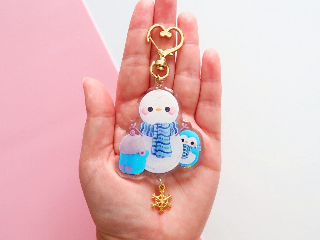 Cute Penguin Keychain Kawaii Winter Epoxy Keychain Winter - Etsy