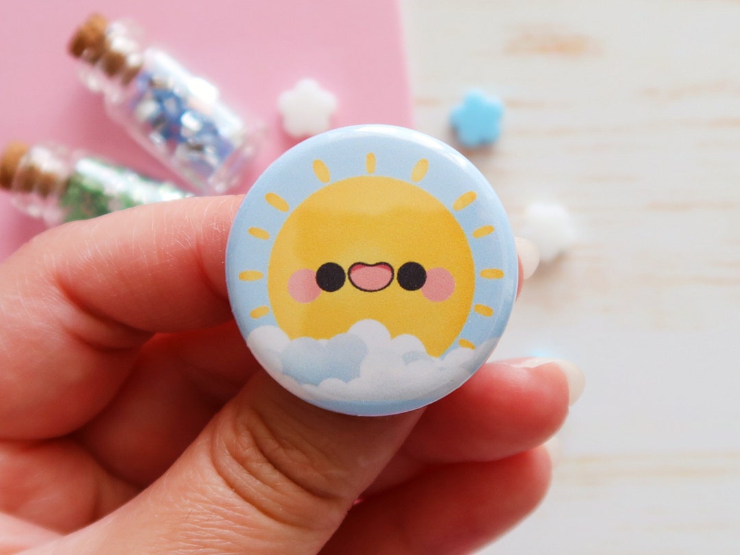 Cute Sun Button, Kawaii Summer Badge Button, Summer Pinback Buttons - Etsy