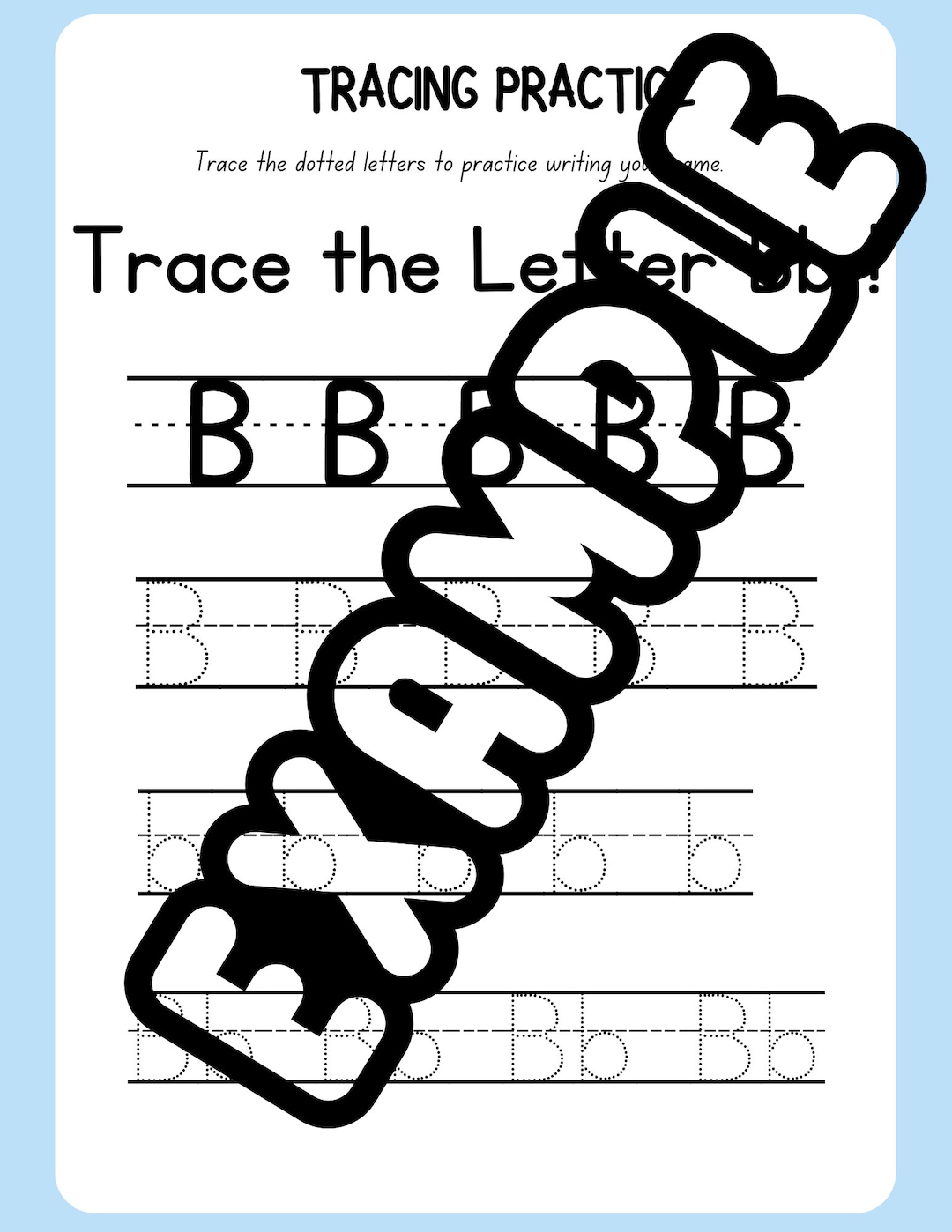 Trace the Letter B - Etsy