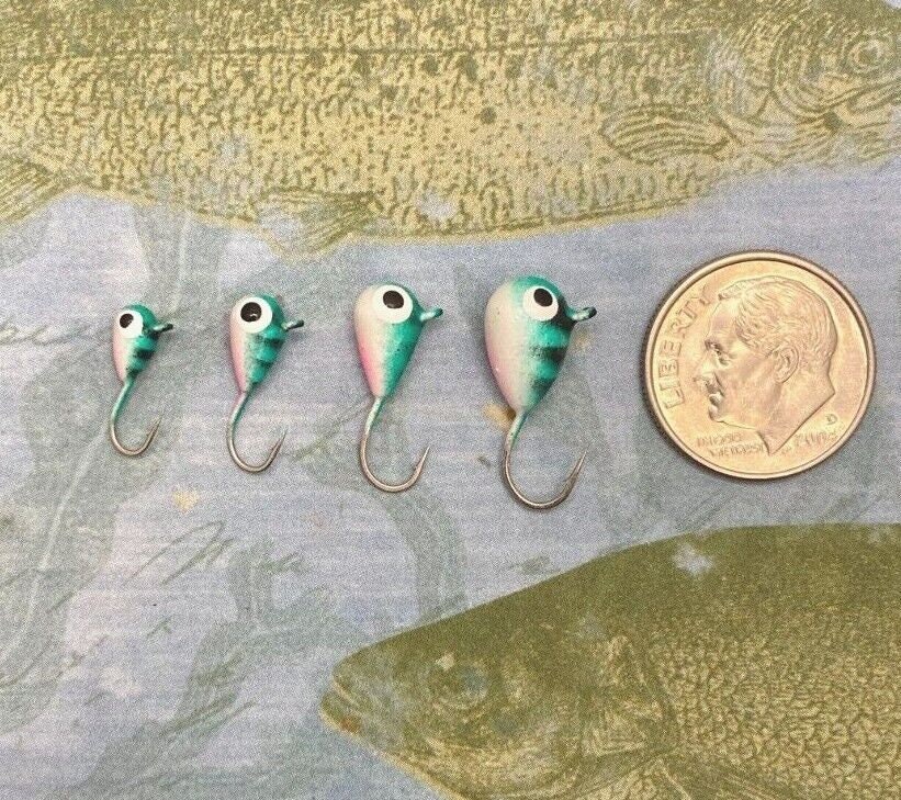 5-pack Tungsten Ice Fishing Jig Heads Crappie Perch Jigs GLOW 3mm 4mm ...