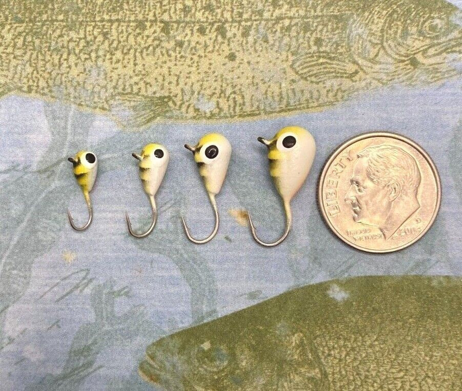 5-pack Tungsten Ice Fishing Jig Heads Crappie Perch Jigs GLOW 3mm 4mm ...