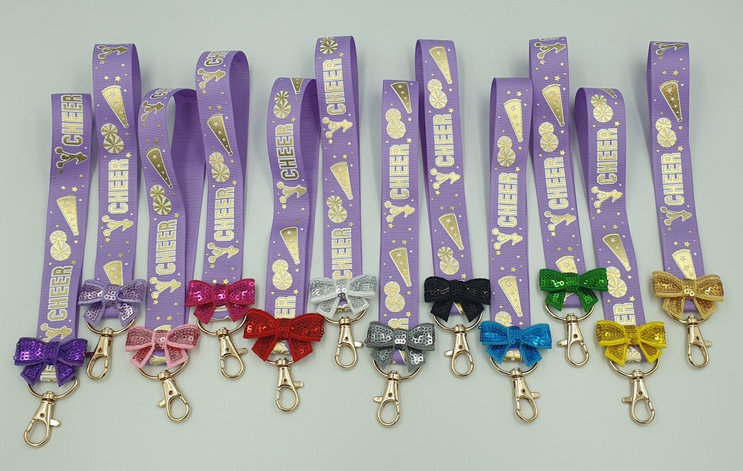 BUY 3 GET 1 FREE Cheer Mini Keyfob Lanyard With Bow Cheerleading ...