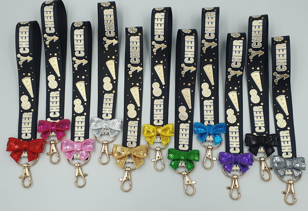 BUY 3 GET 1 FREE Cheer Mini Keyfob Lanyard With Bow Cheerleading ...