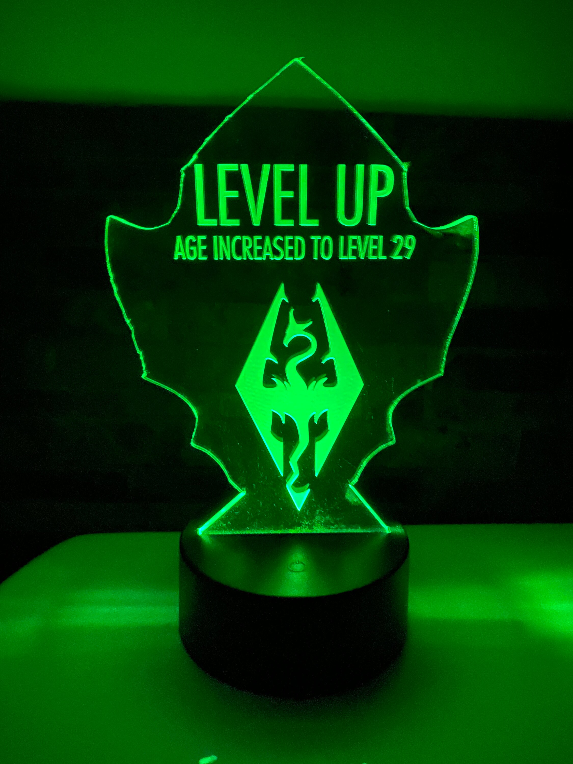 Skyrim Birthday Level up Lamp - Etsy