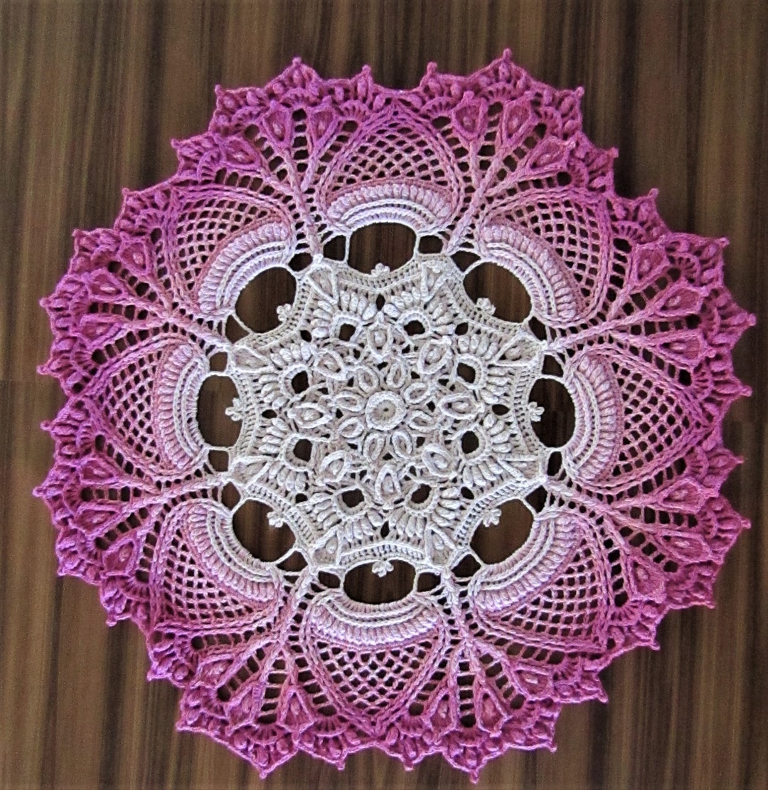 TABLE TOPPER DRESSER Scarf Doily Handmade Round Cotton in Shades of ...