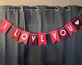 I Love You Banner - Etsy
