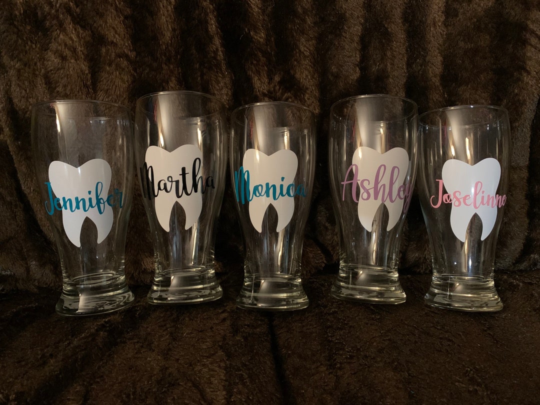 Tooth With Name Glass Cup. Dental Assistant. Dentist - Etsy