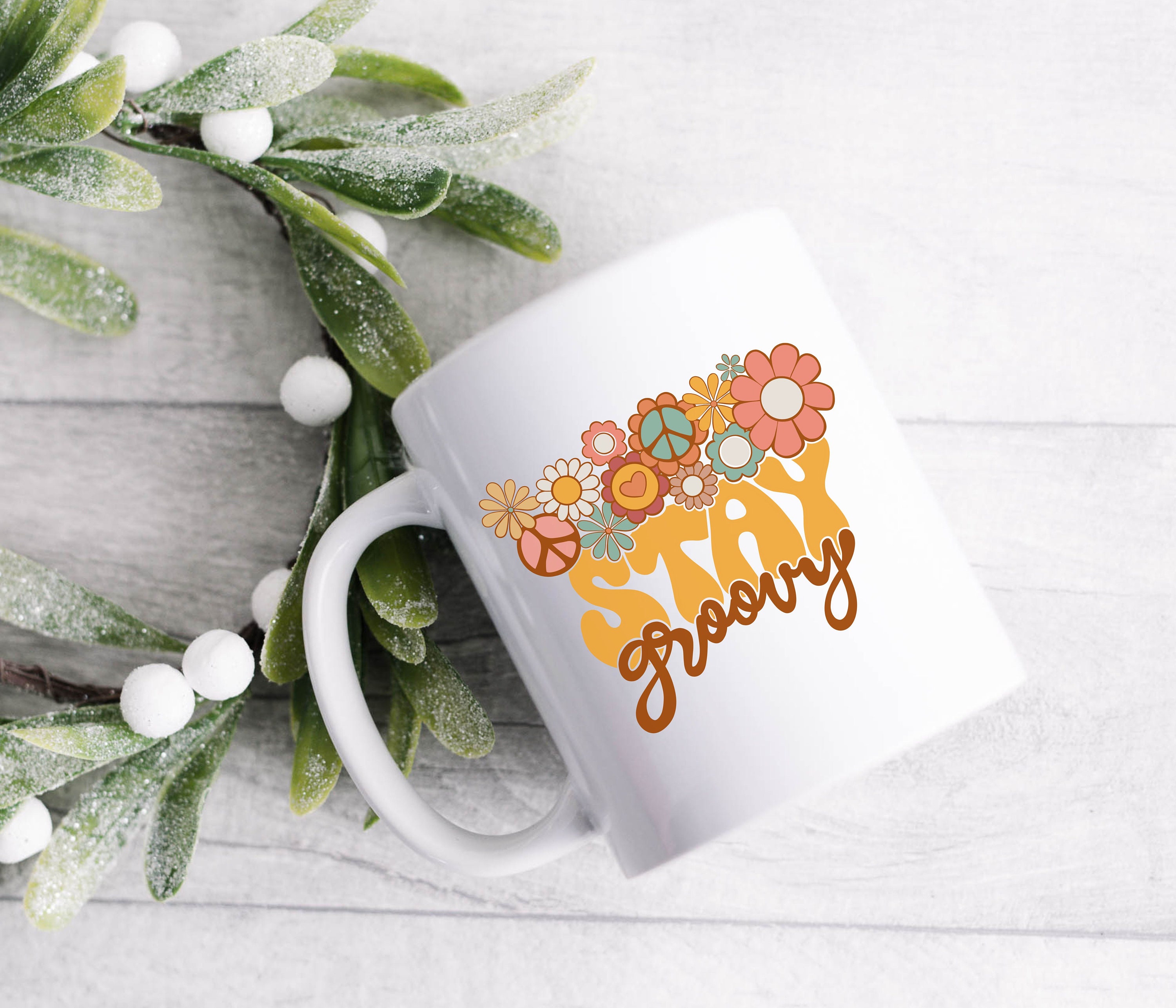 Retro Stay Groovy Coffee Mug/retro Flower 70s Mug/hippie Boho - Etsy