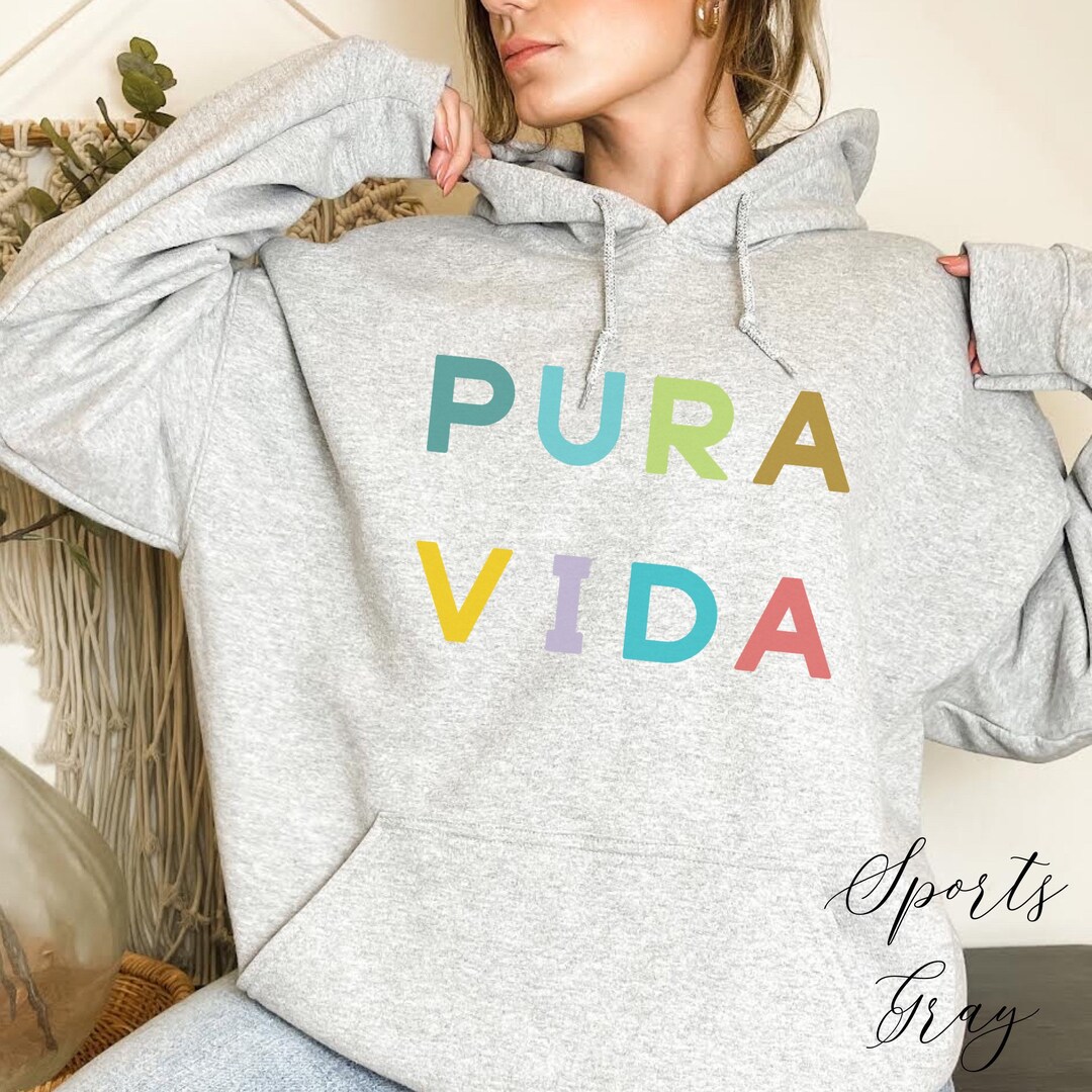 Pura Vida Crewneck Hoodie/costa Rica Shirt/shirt for Tica/colorful Cute ...