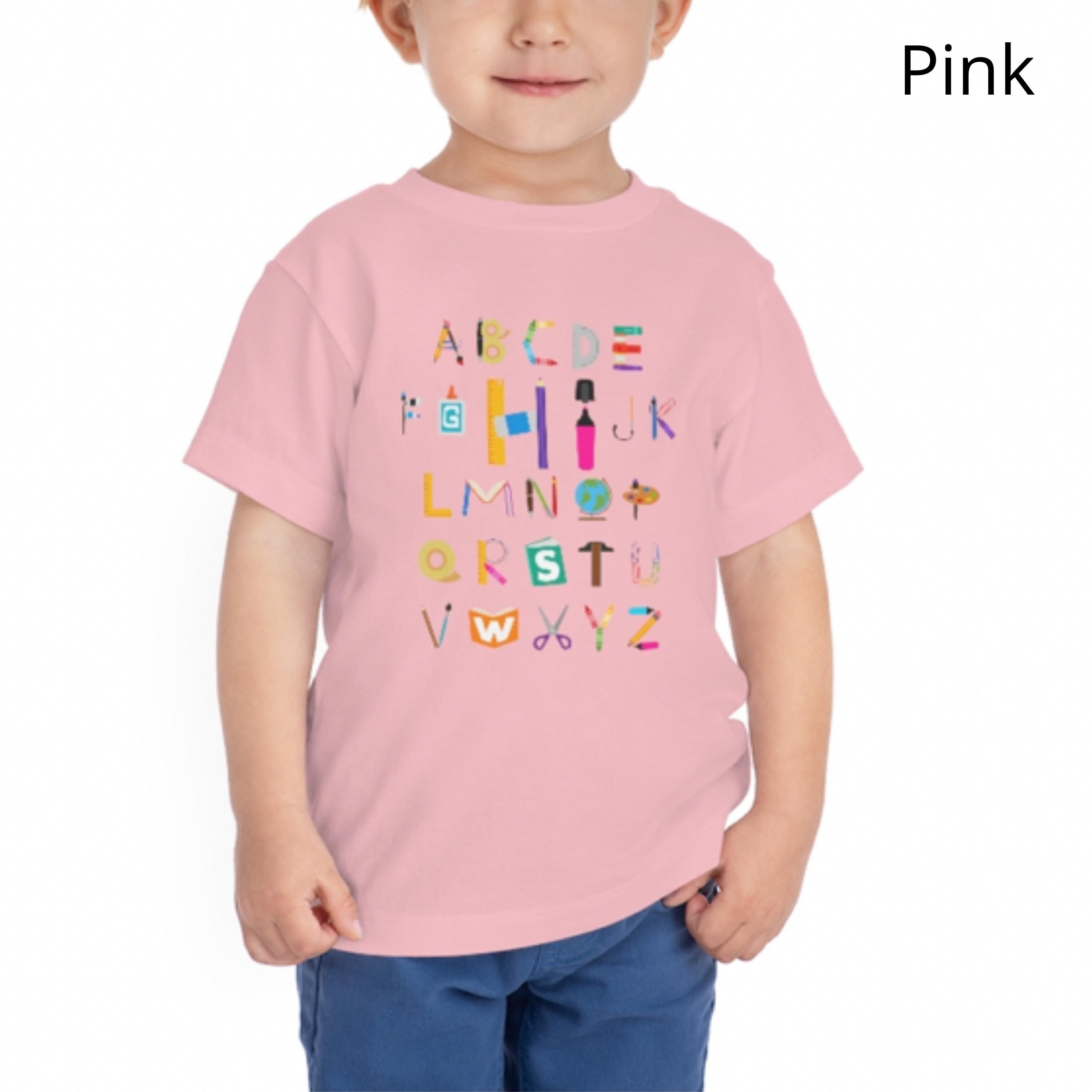 School Supply Alphabet HI T-shirt/kindergartener Preschooler Shirt/back ...