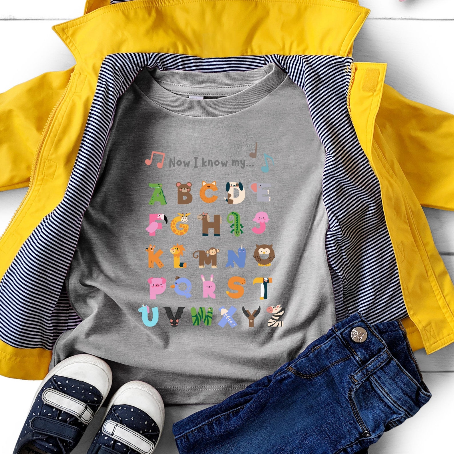 Now I Know My ABC T Shirt/cute Animal Alphabet - Etsy