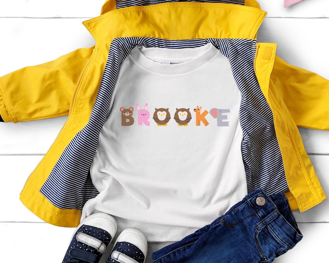 Personalized Animal Alphabet Kids T-shirt - Custom Name Back to School ...