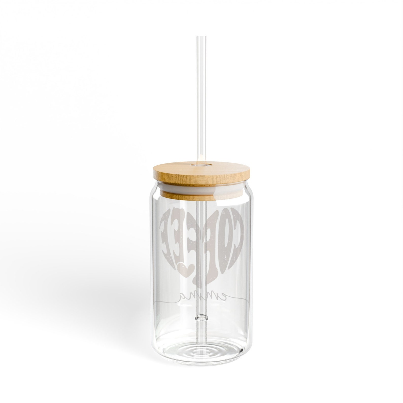 Coffee Love Personalize Sipper Glass, 16oz/boho Retro Sipper Glass/cute ...
