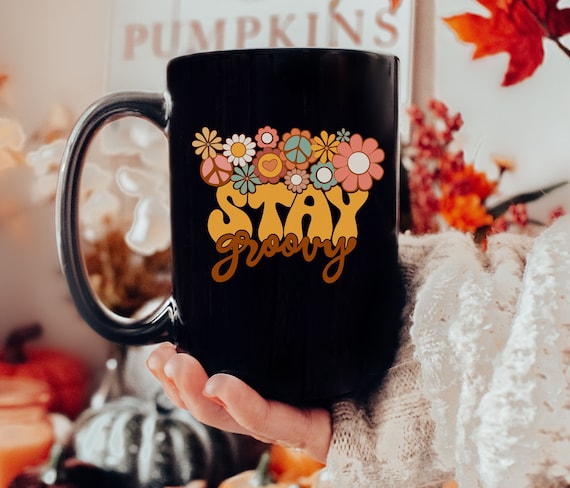 Retro Stay Groovy Coffee Mug/retro Flower 70s Mug/hippie Boho - Etsy