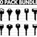 10 Pack Key SVG Bundle, Keys SVG Bundle, Key Bundle Svg, Keys Svg ...