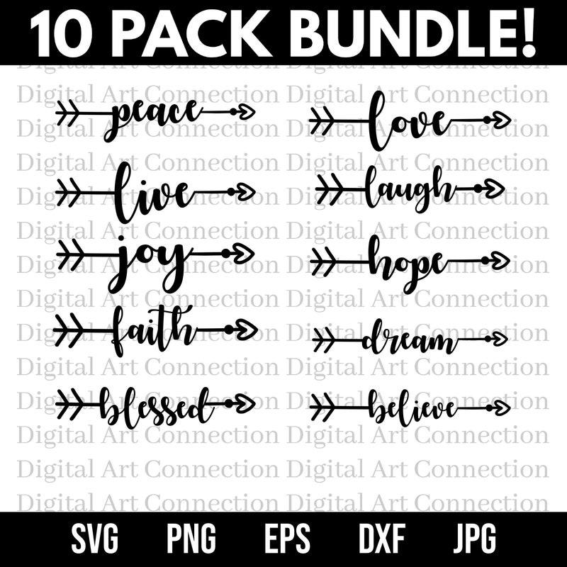 Arrow Words Svg - Etsy