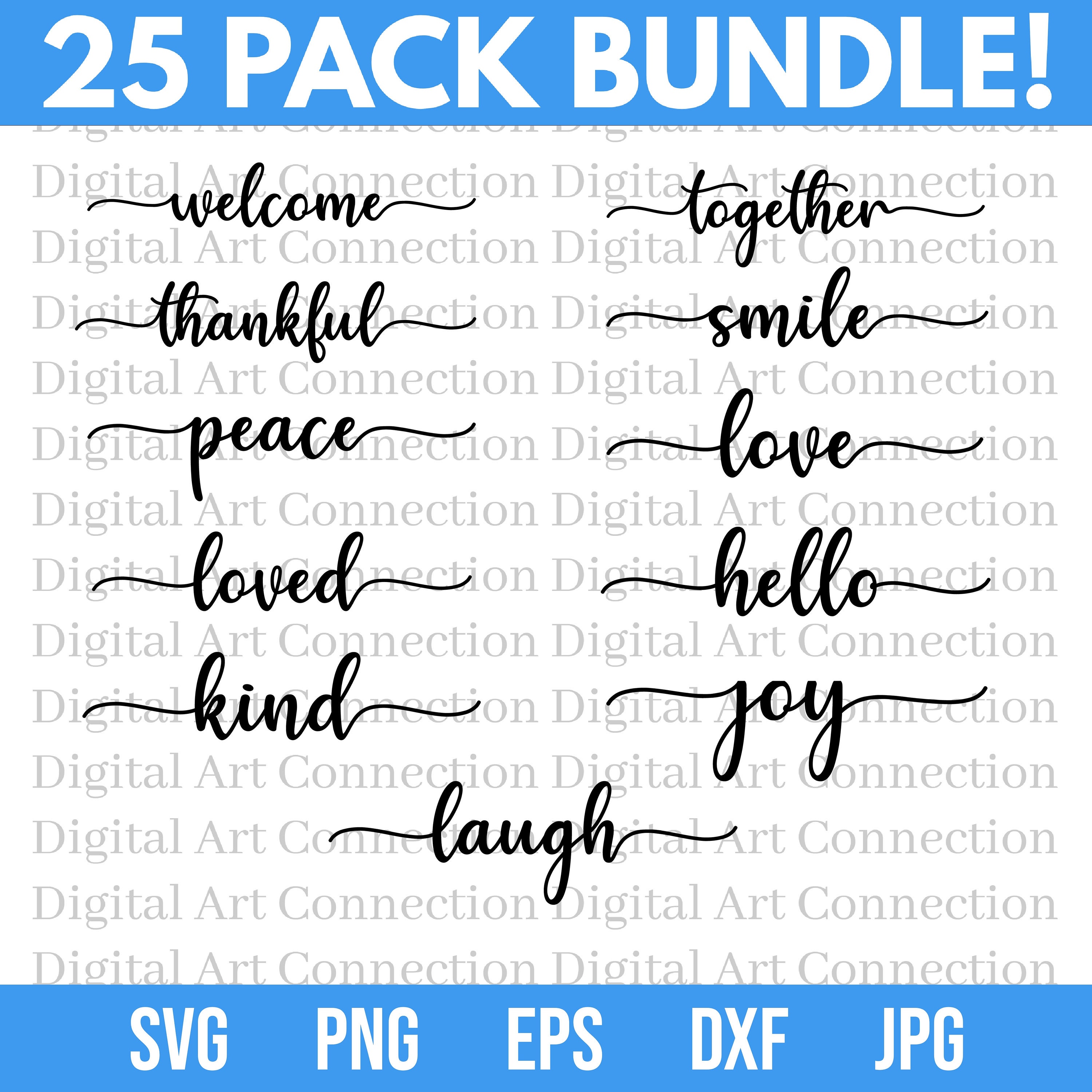 25 Pack Word SVG Bundle Word SVG Bundle Stylized Words Svg - Etsy Canada
