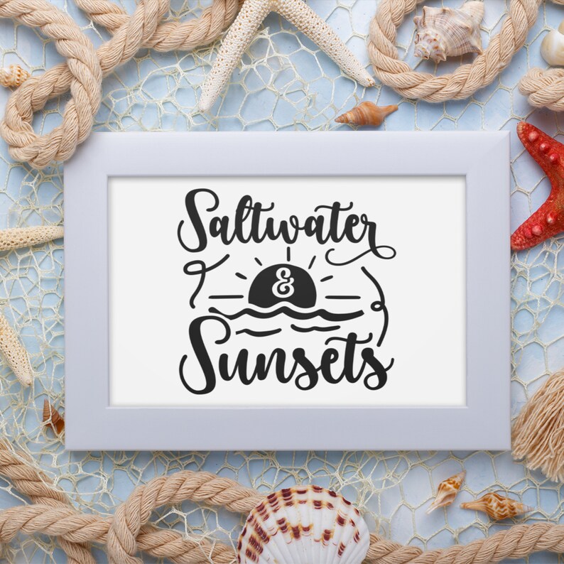 Saltwater & Sunsets SVG, Beach Day Cut File (digital Download) - Etsy