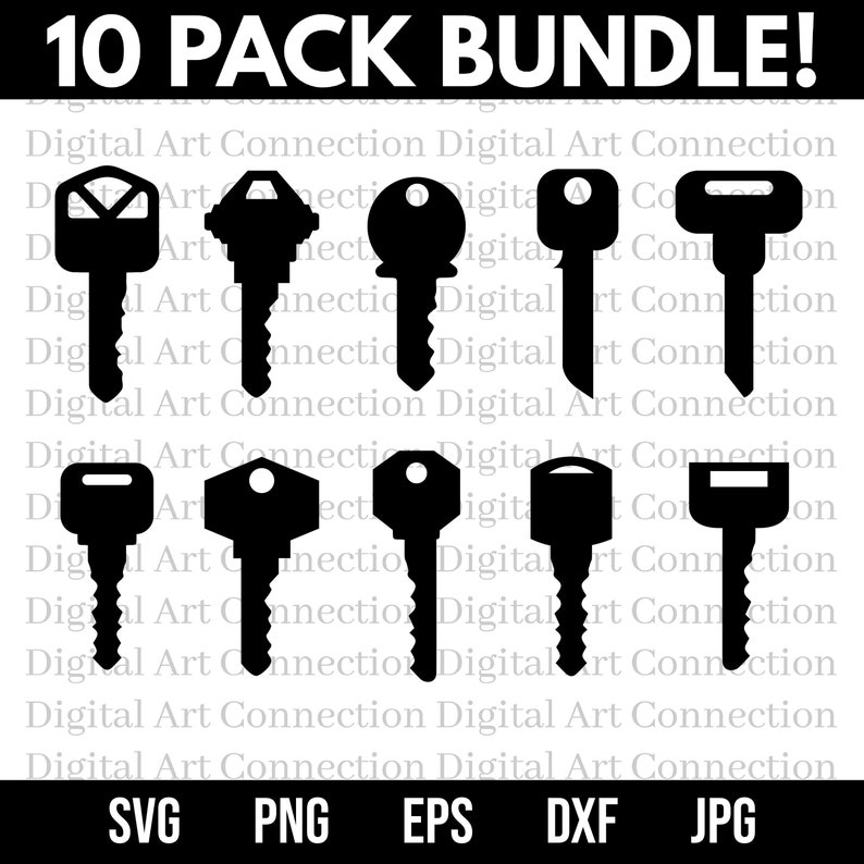 Key SVG Bundle, House Keys Cut File (10 Pack) (digital Download) - Etsy