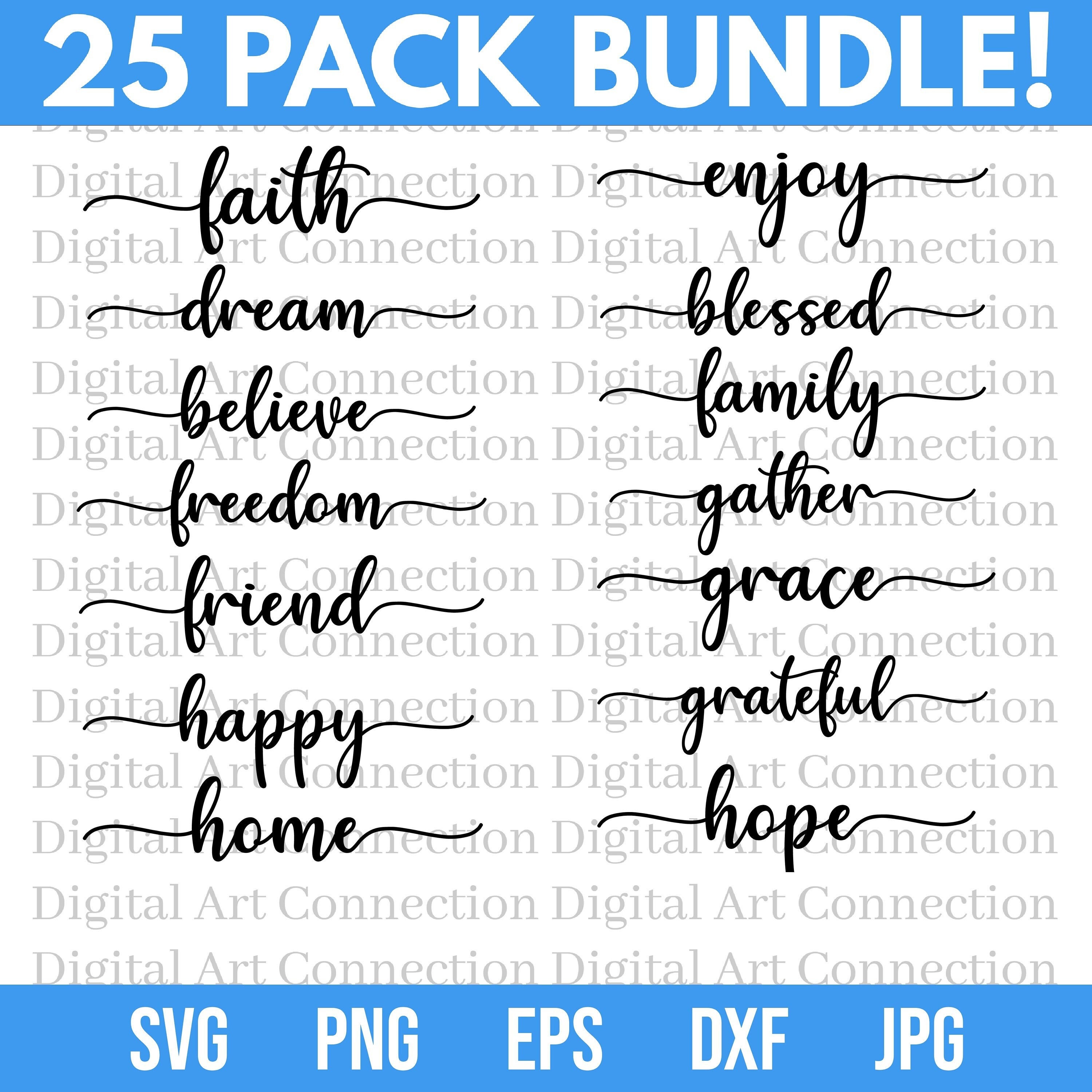 25 Pack Word SVG Bundle Word SVG Bundle Stylized Words Svg - Etsy Canada