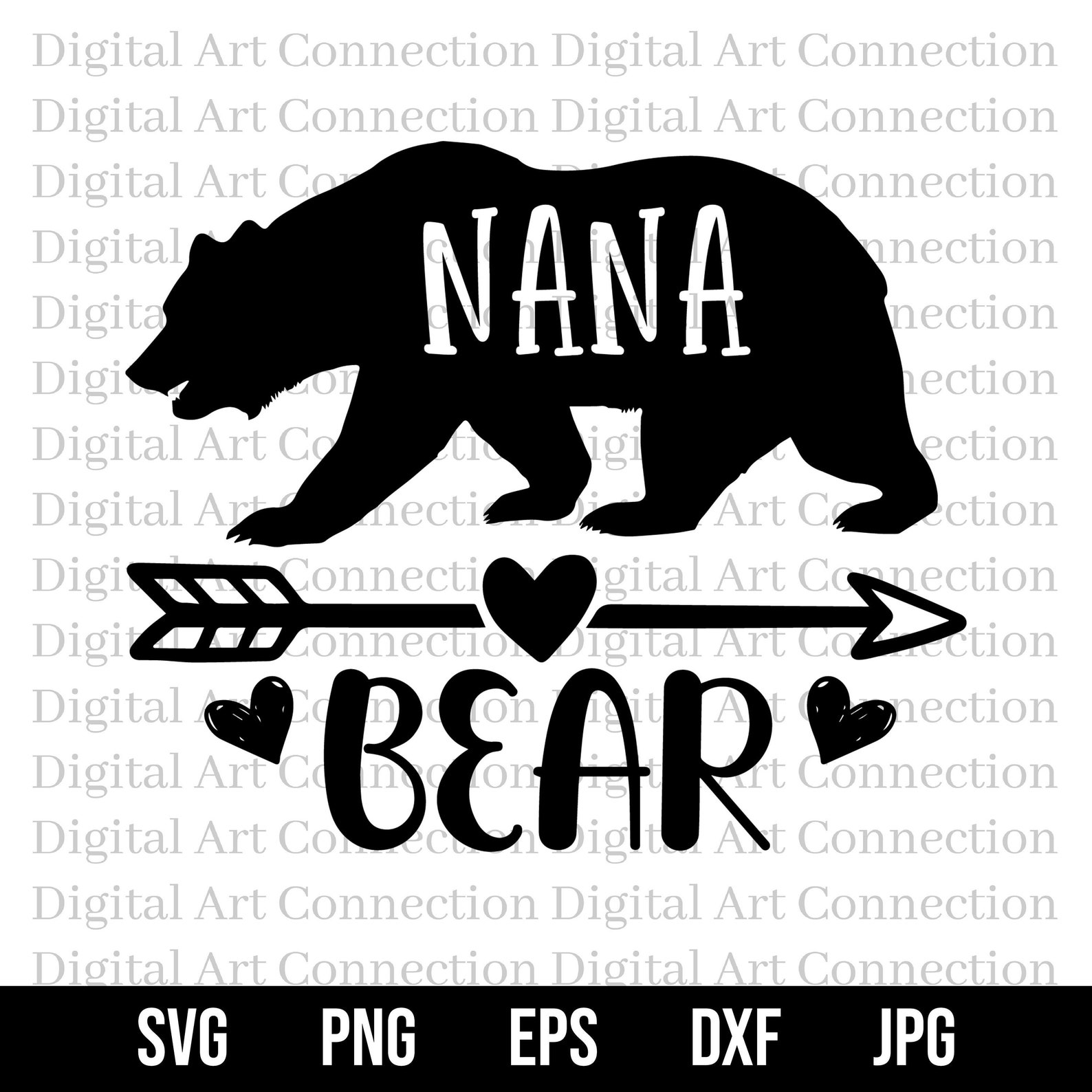 Nana Bear SVG, Grandma Mothers Day Cricut Cut File (digital Download ...
