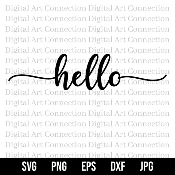 Hello SVG Hello Word SVG Hello Stylish Word Text Svg Text | Etsy
