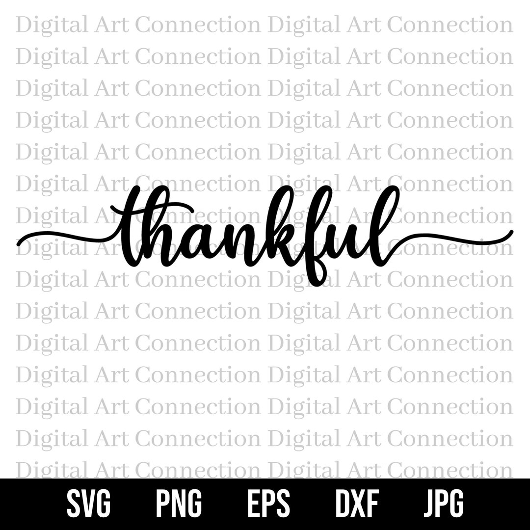 Thankful SVG, Thankful Word SVG, Thankful Stylish Word Text Svg, Text ...