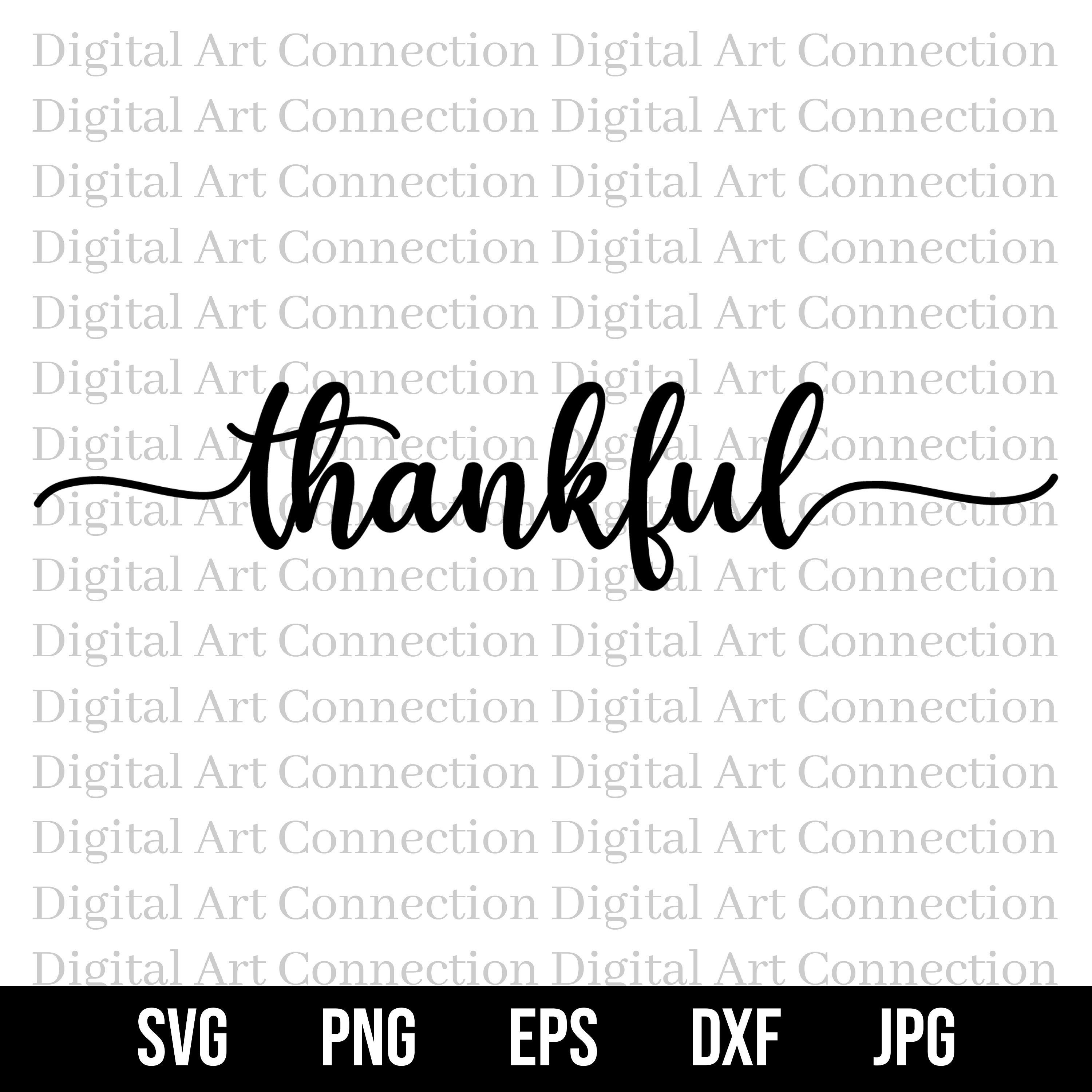 Thankful SVG, Thankful Word SVG, Thankful Stylish Word Text Svg, Text ...