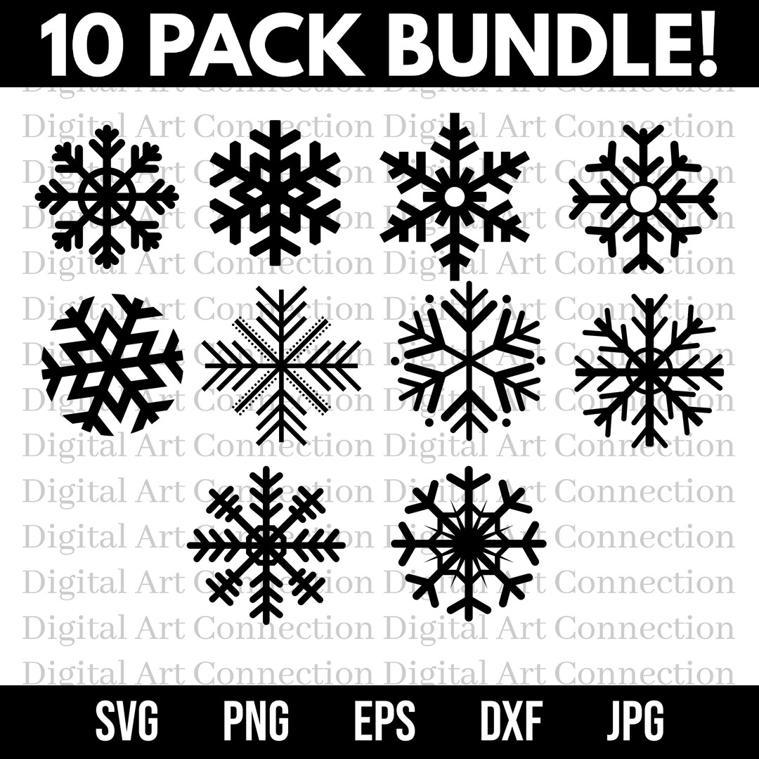 10 Pack Snowflake SVG Bundle, Snowflake SVG Bundle, Snowflake Svg ...