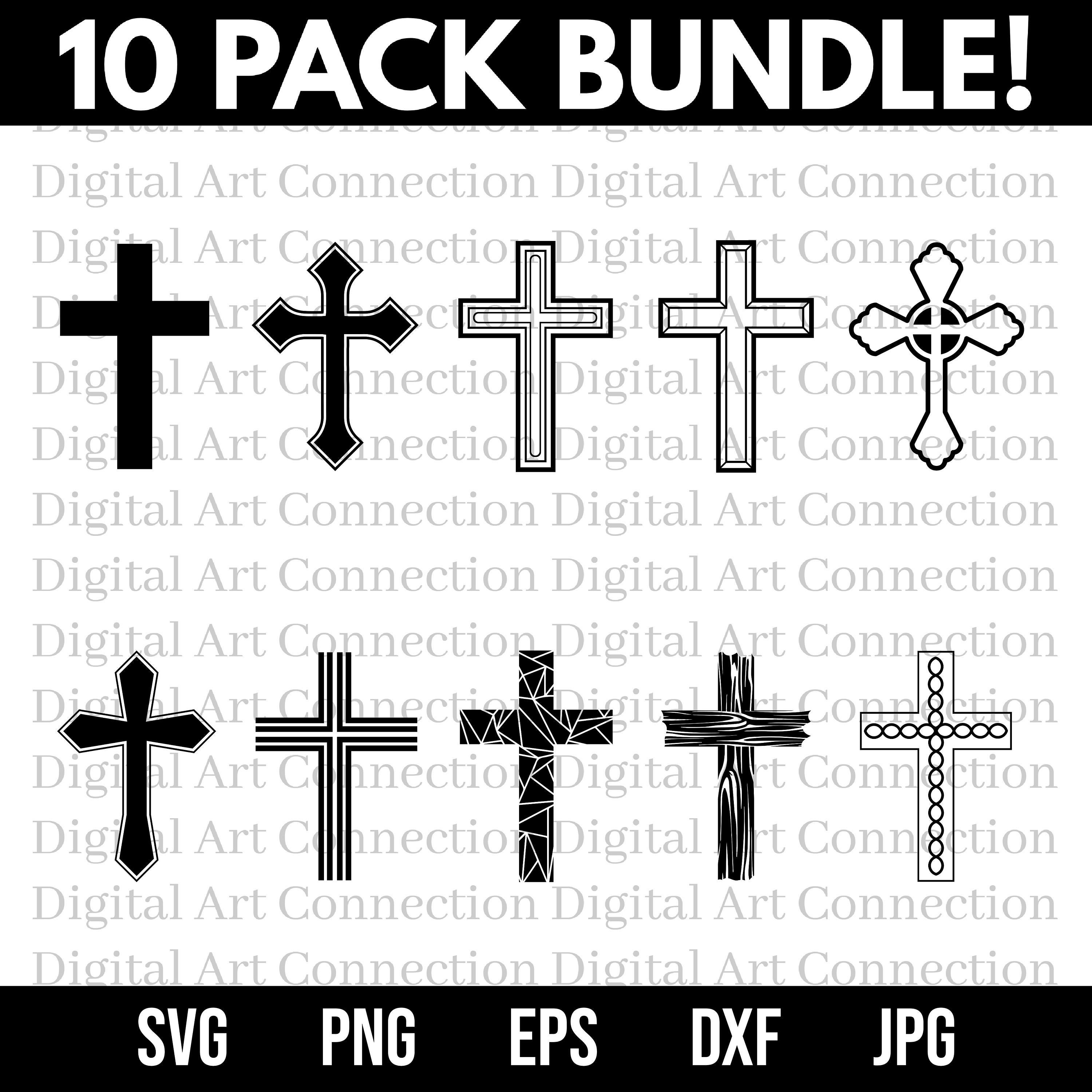 10 Pack Cross SVG Bundle, Cross SVG Bundle, Cross Svg, Religious ...
