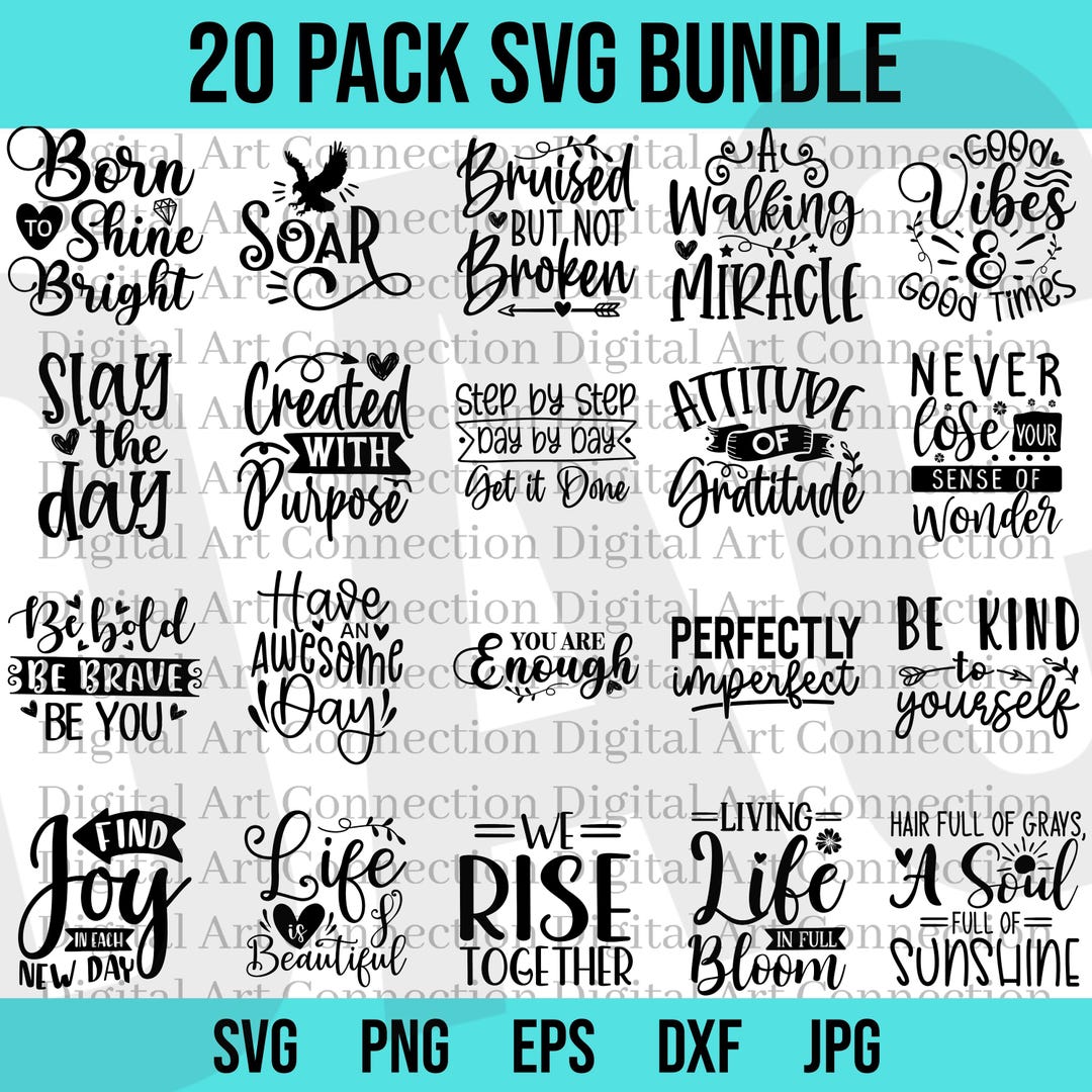 Quotes & Sayings SVG Bundle, Cut Files for Cricut, Encouraging and ...