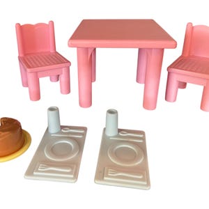 Vintage Playskool Dollhouse Furniture | Kitchen Table | Table Set ...