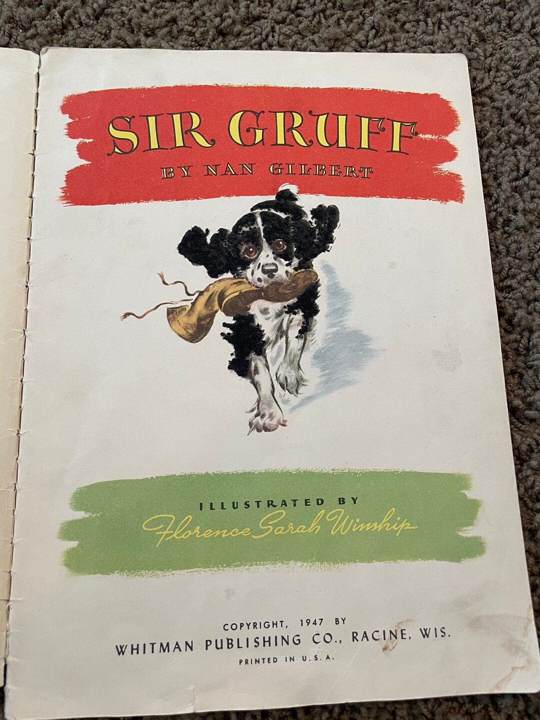 VINTAGE Sir Gruff the Woolly Dog. A Children FUZZY WUZZY Book From 1947 ...