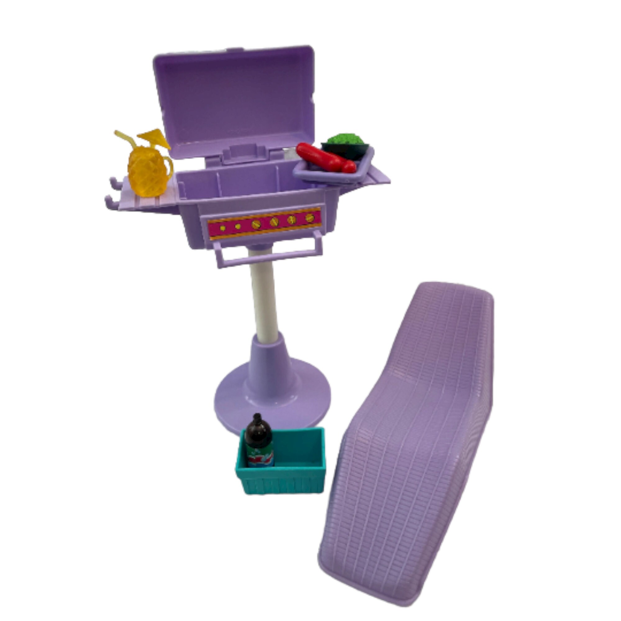 Mattel Arco 1991 Barbie Barbecue Grill Purple BBQ Backyard Lounge Chair ...