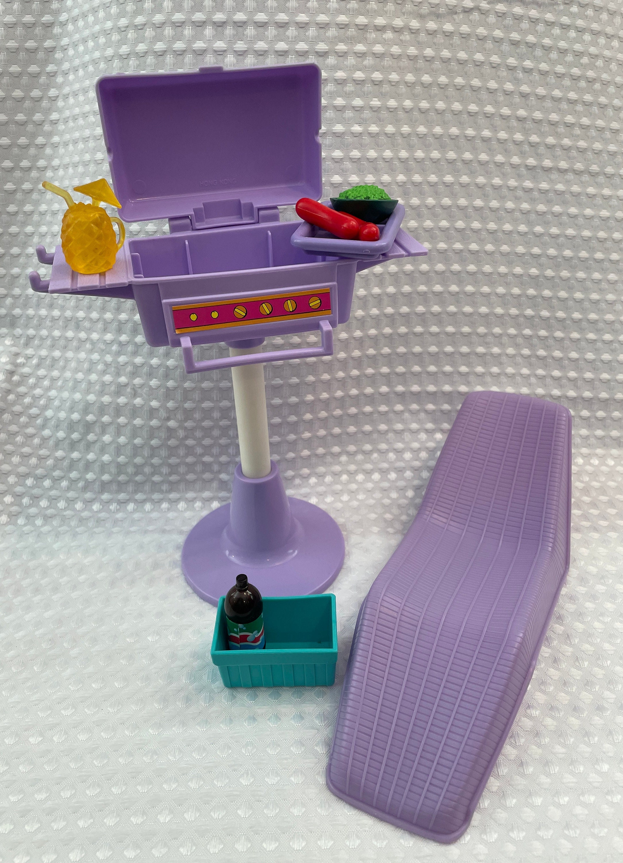 Mattel Arco 1991 Barbie Barbecue Grill Purple BBQ Backyard Lounge Chair ...