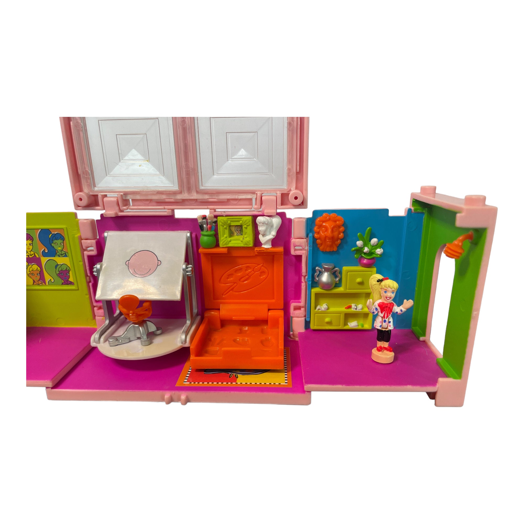 Vintage Polly Pocket Bluebird Mattel Art Studio Compact Mobile Phone ...