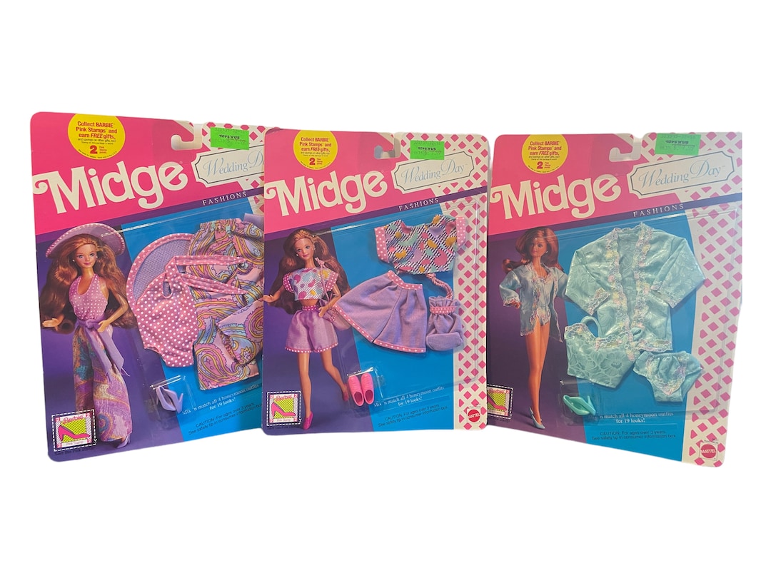 Vintage | Mattel Midge Wedding Day Fashions | Never Opened | 3 Outfits ...