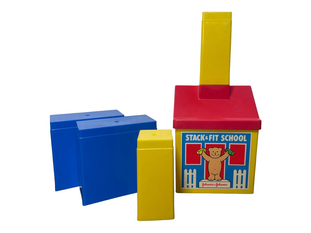Vintage Johnson and Johnson Stack & Fit School Toy Stacking Toy 1983 - Etsy