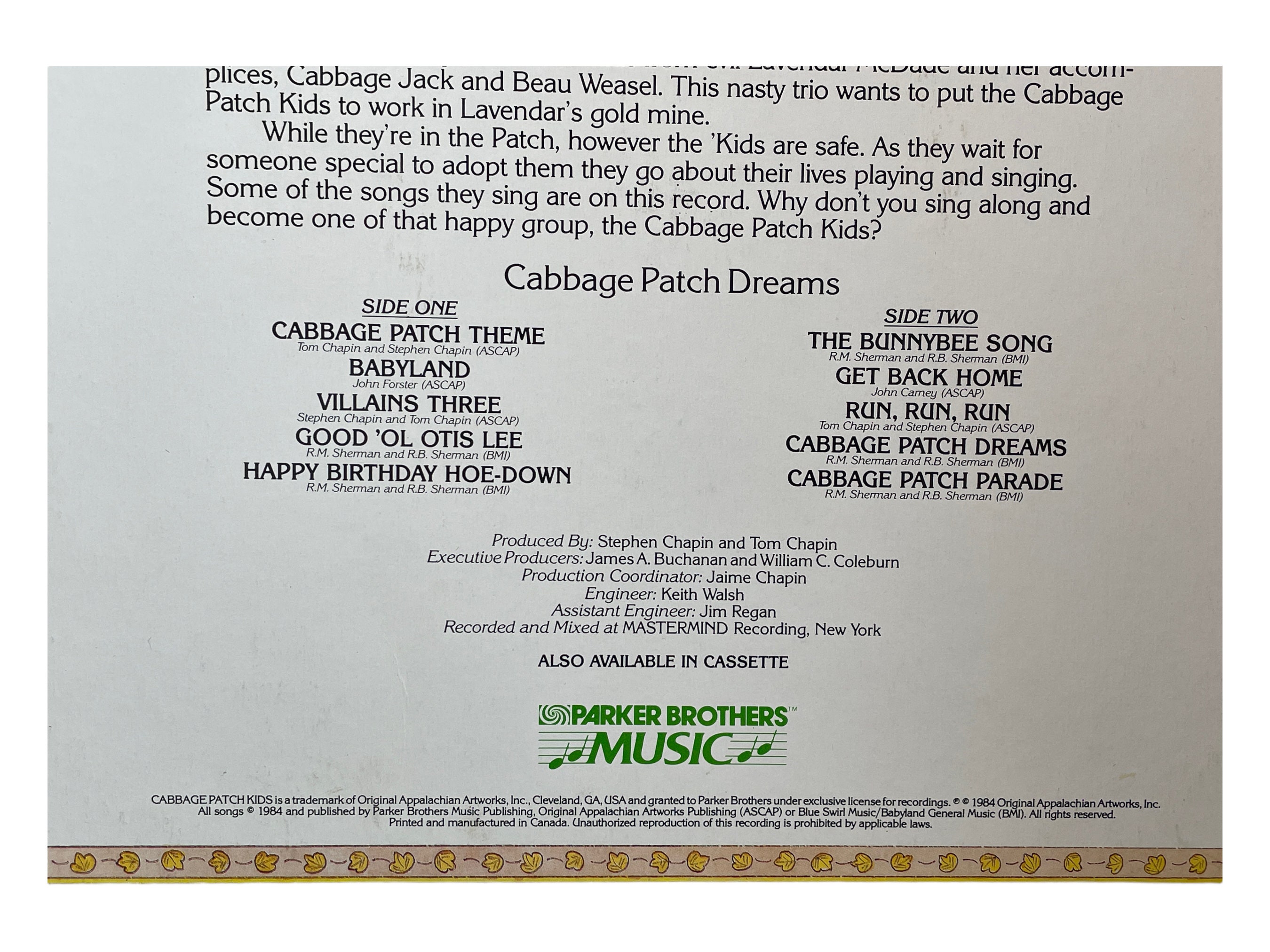 Vintage Cabbage Patch Kids Original Album Cabbage Patch Kids Dreams ...