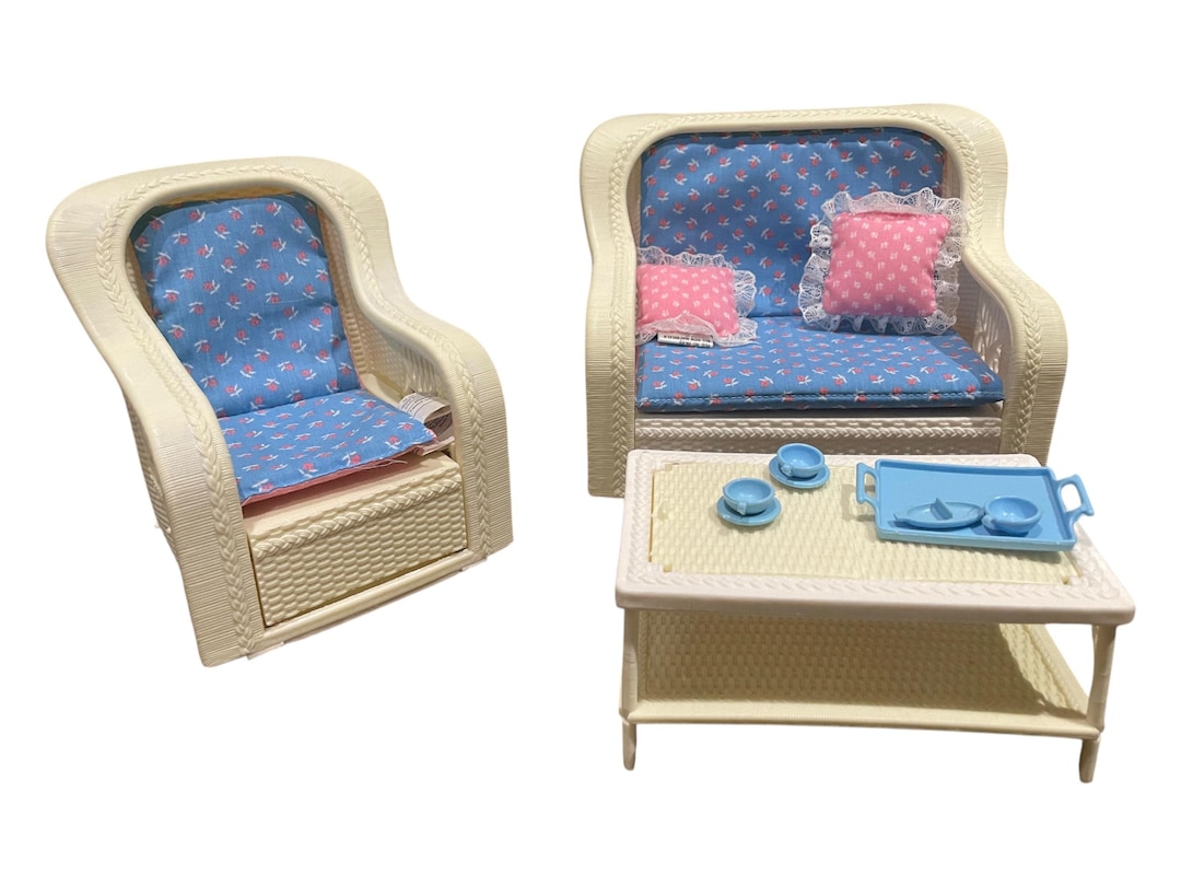 Vintage Barbie | Cottage Living Room | Love Seat | Chair | Dream House ...