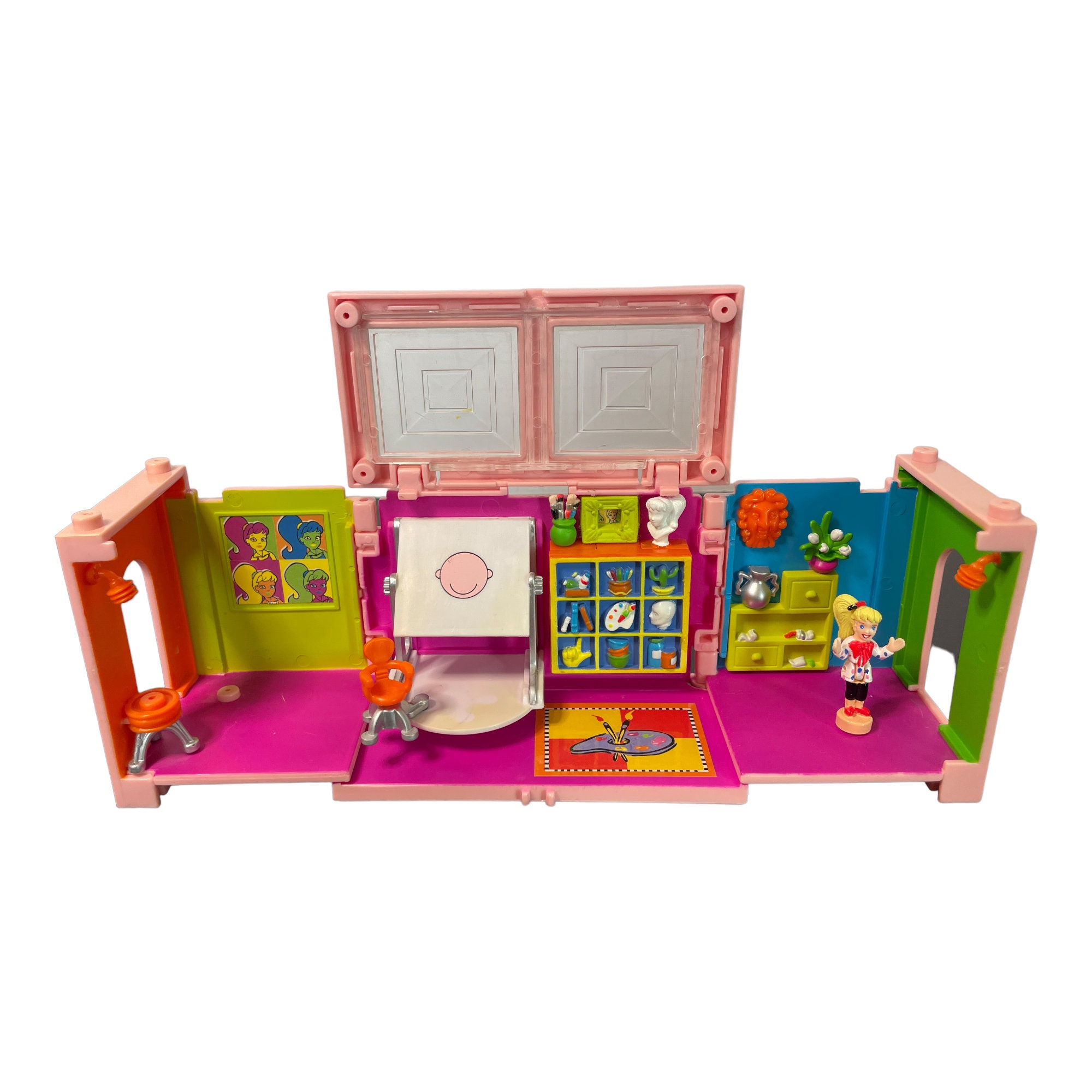 Vintage Polly Pocket Bluebird Mattel Art Studio Compact Mobile Phone ...