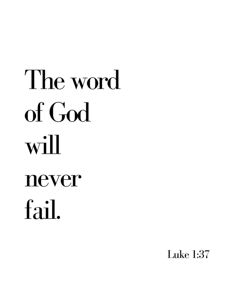 Luke 1:37 | Bible Verse Wall Art Scripture Wall Art Scripture Printable ...